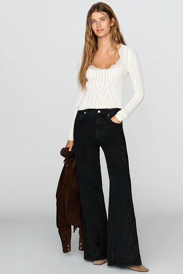 Ag Saige Mid-rise Wide-leg Jeans