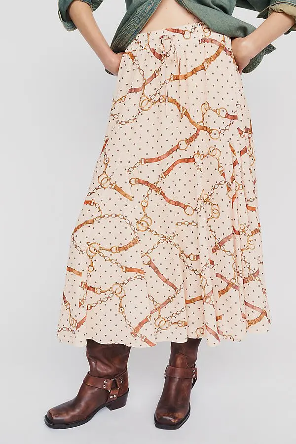 Greylin Megan Godet Midi Skirt