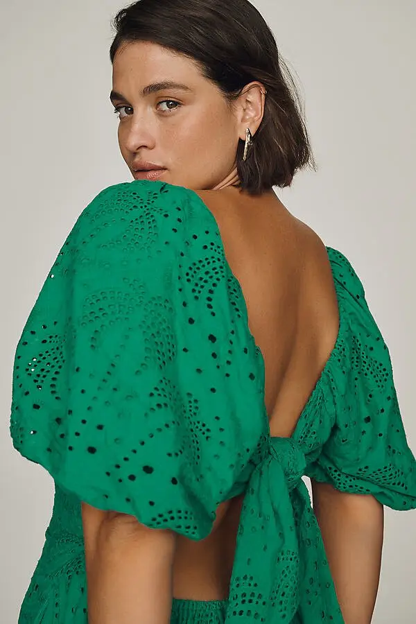 English Factory Puff-sleeve Maxi Dress