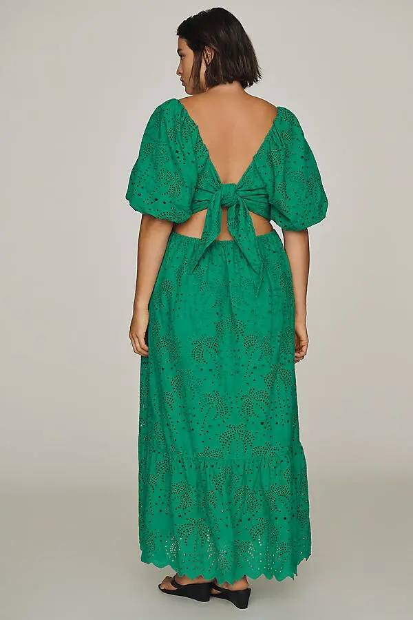 English Factory Puff-sleeve Maxi Dress
