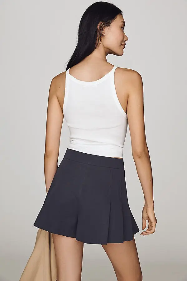 Astr The Label Paola Pleated Shorts - Navy
