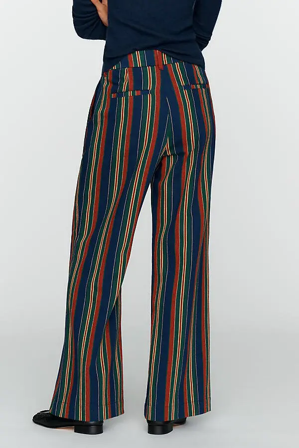 THINKING MU Cabanon 100% Cotton Striped Pants