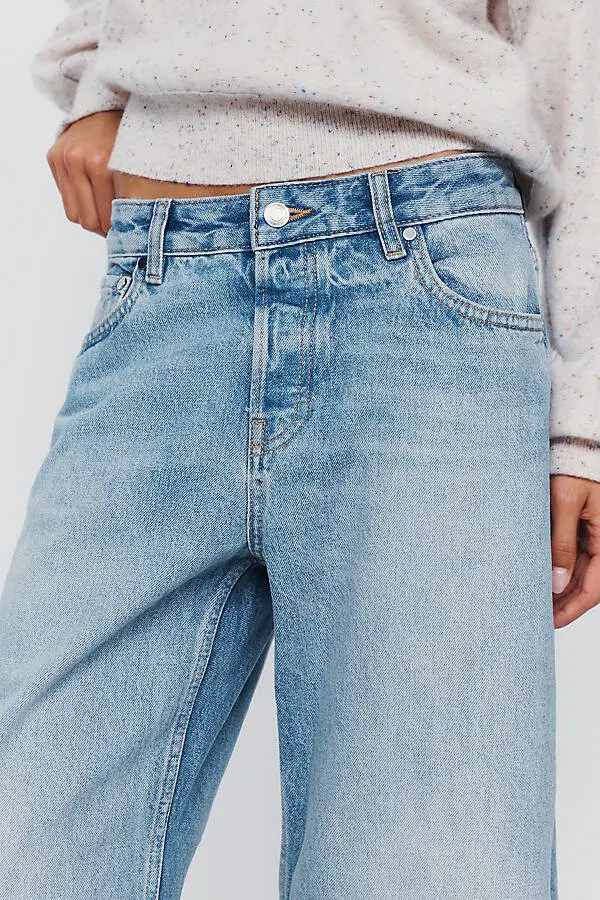 EB DENIM Shifter Bowed Mid-rise Tapered Jeans