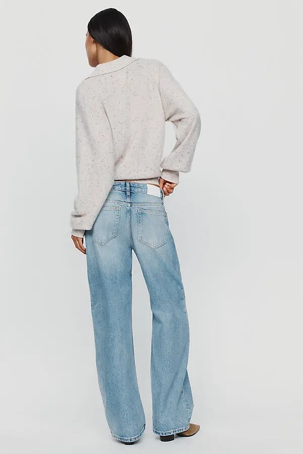 EB DENIM Shifter Bowed Mid-rise Tapered Jeans