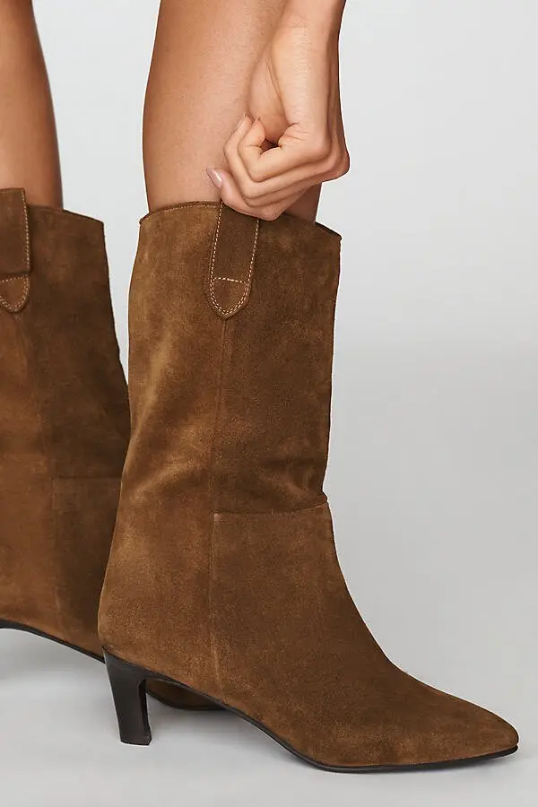 Anthropologie Suede Western Boots