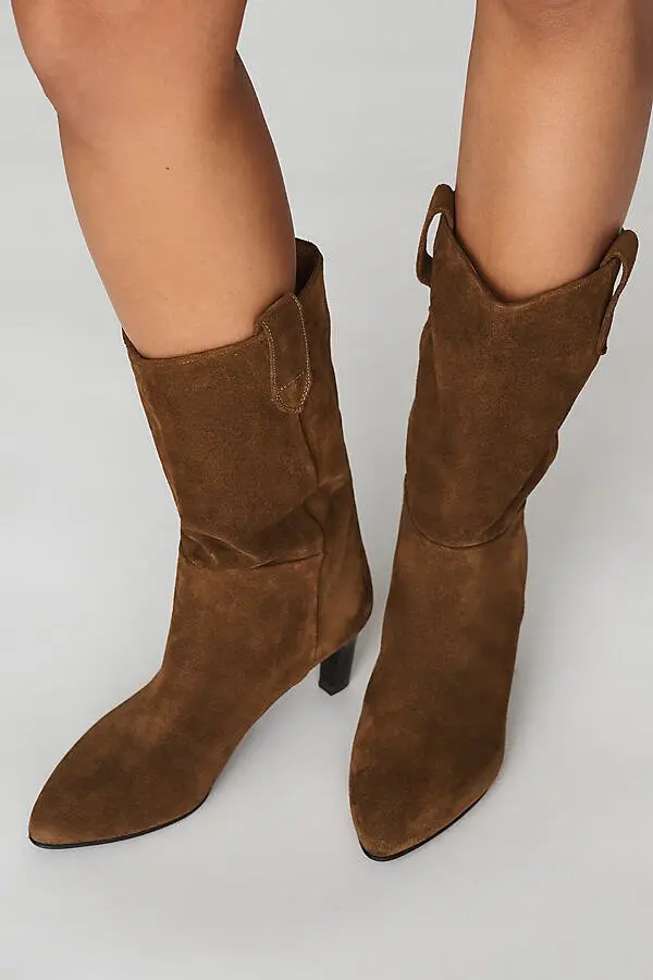 Anthropologie Suede Western Boots