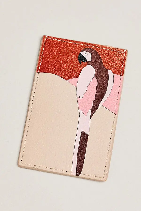 Farm Rio Leather Icon Card Holder - Orange