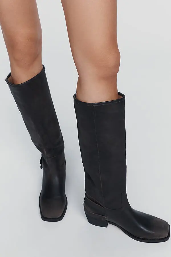 SILENT D Demi Leather Buckle Boots