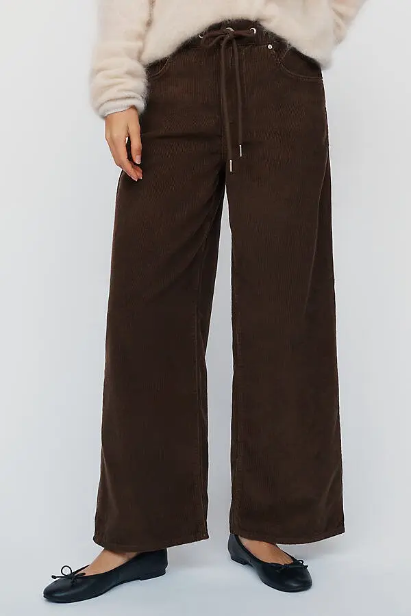 ALIGNE Alicia 1% Cotton Corduroy Trousers Pants - Brown