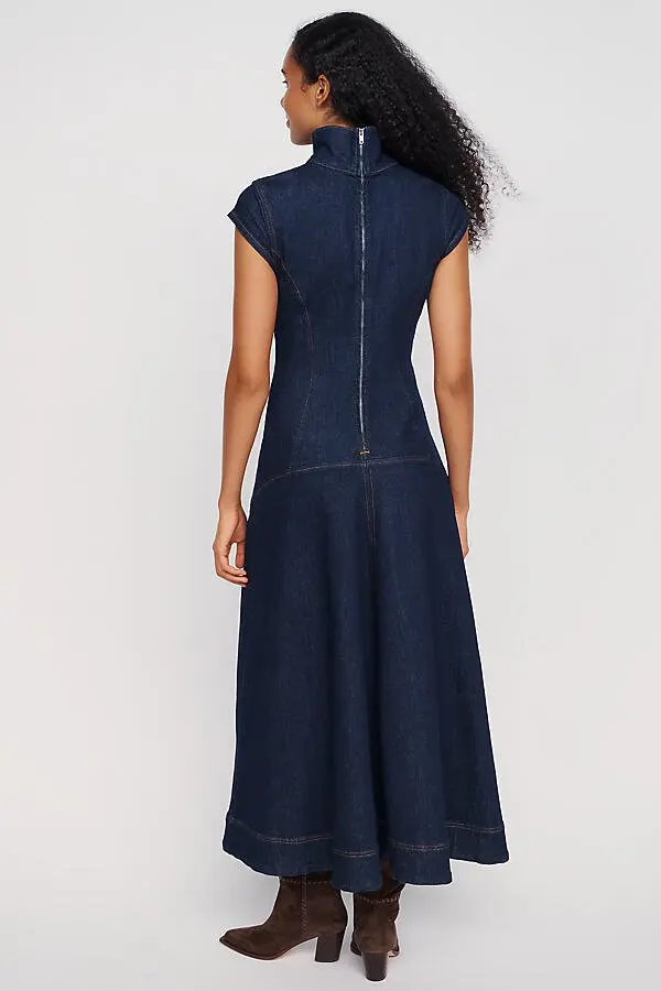 ALIGNE Monroe Godet Denim Maxi Dress