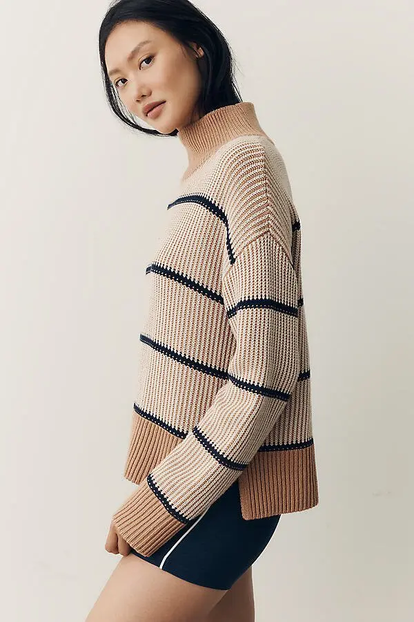 Varley Holland 100% Cotton Mock Neck Sweater