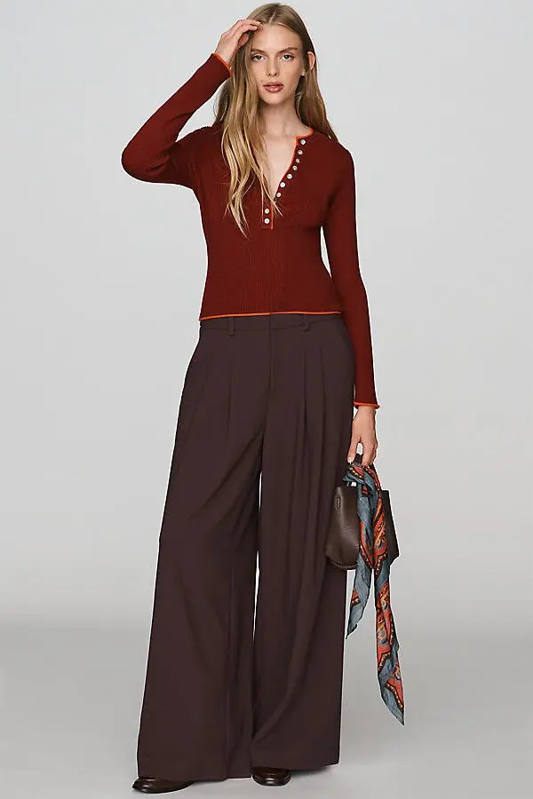 525 Emmele Layered Henley Top