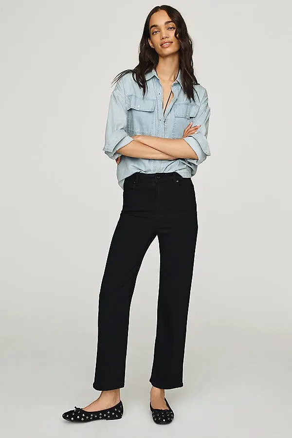 Paige Anessa High Rise Straight Jeans