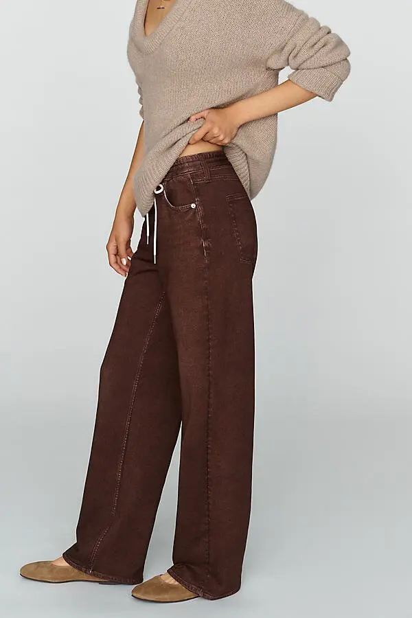 Rag & Bone Miramar Terry High Rise Wide Leg Drawstrg Jeans