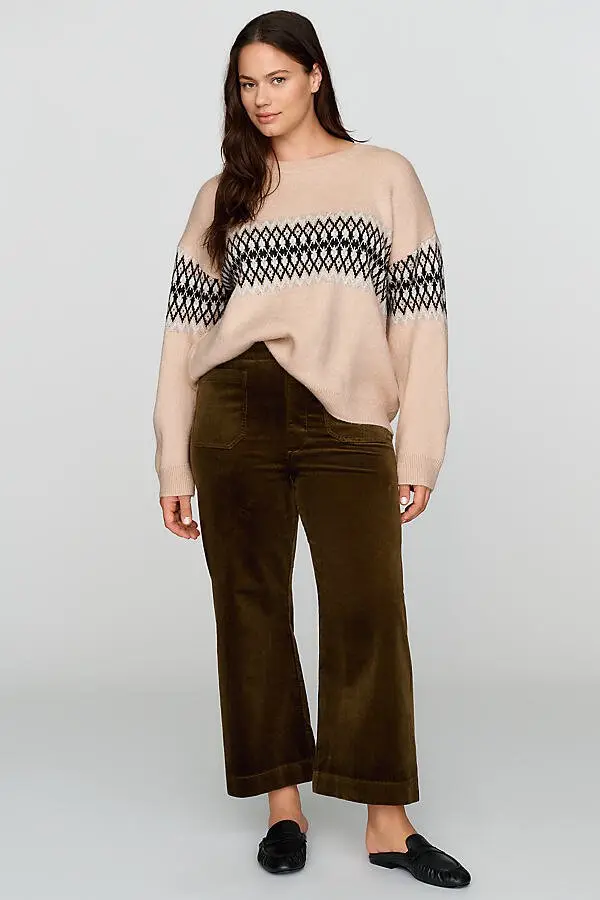 Sanctuary Argyle Pullover Sweater - Hazelnut Argyle