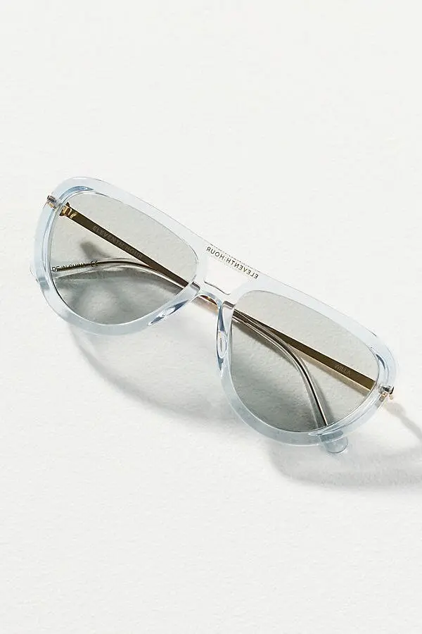 ELEVENTH HOUR Wrapped Aviator Sunglasses - Translucent Teal