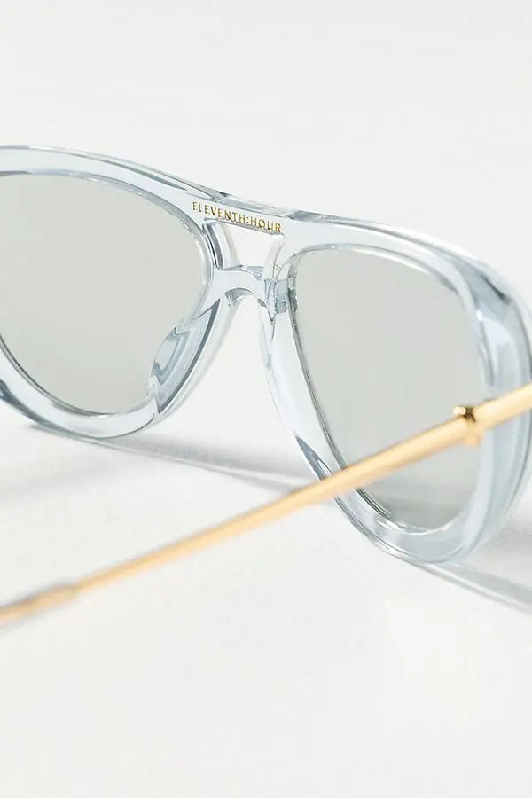 ELEVENTH HOUR Wrapped Aviator Sunglasses - Translucent Teal
