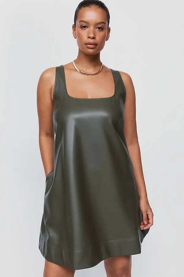 Maeve Keiko Faux Leather Mi Dress