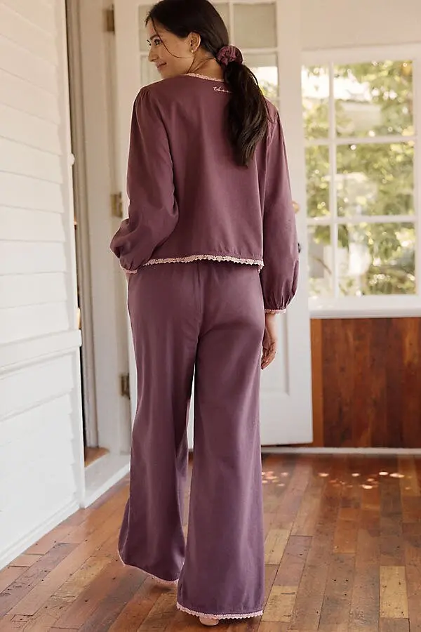 TBCO 100% Cotton Eyelet-trim Pajama Set