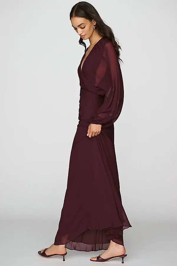 Shona Joy Ama Plunge Maxi Dress - Wine