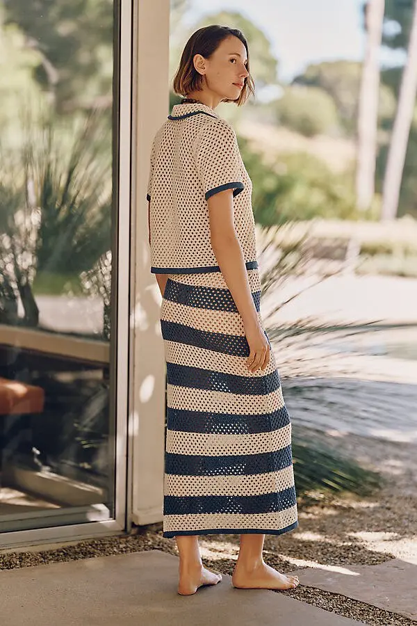 CELANDINE Knit Midi Skirt - Tan