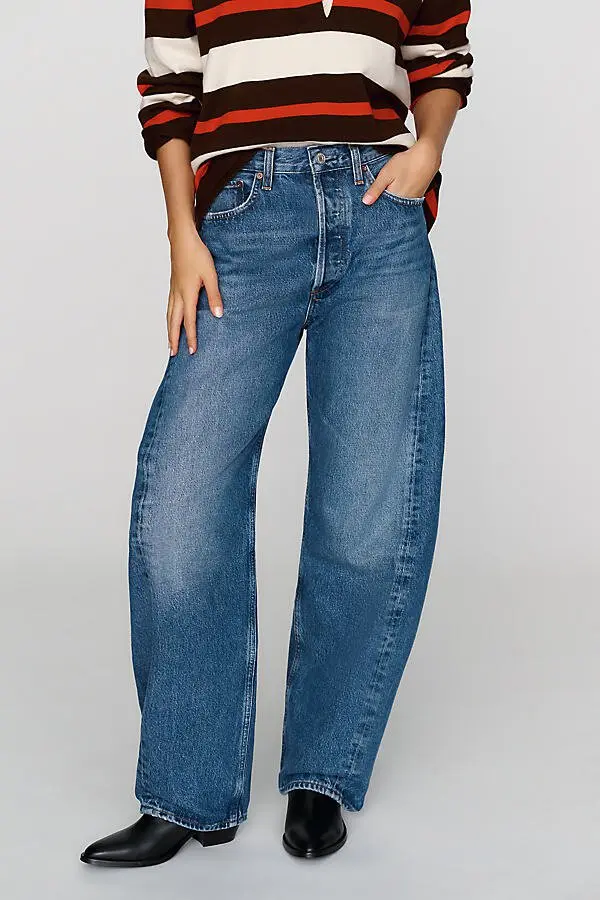 AGOLDE Luna Pieced High Rise Tapered Jeans - Logical
