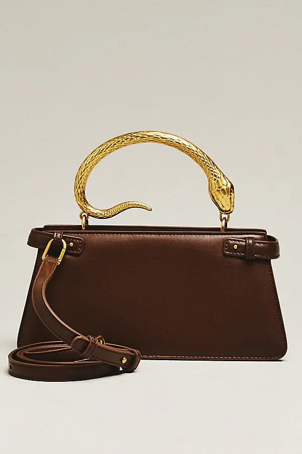 Jw Pei Elena Snake Top Handle Bag - Brown