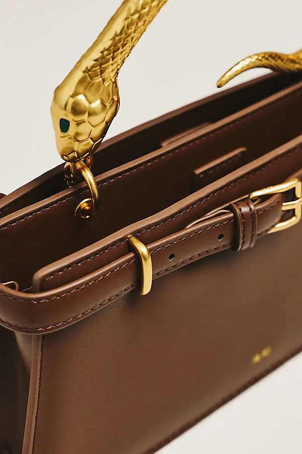 Jw Pei Elena Snake Top Handle Bag - Brown