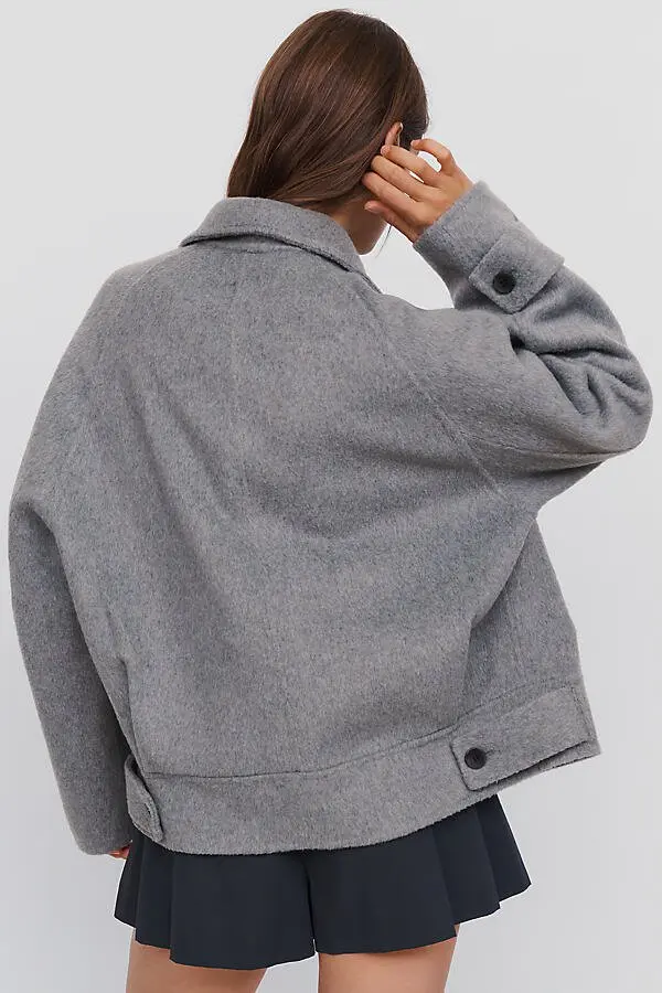 Maeve Funnel Neck Jacket - Grey
