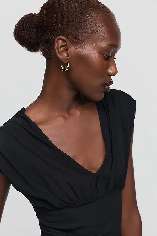 Anthropologie Plunge-neck Banded Top