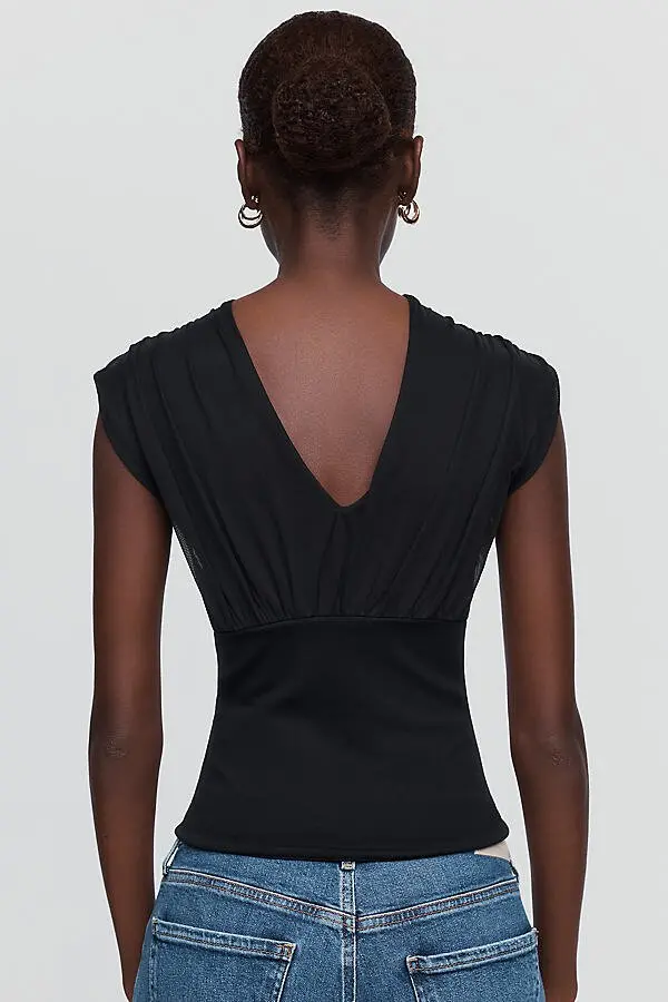 Anthropologie Plunge-neck Banded Top