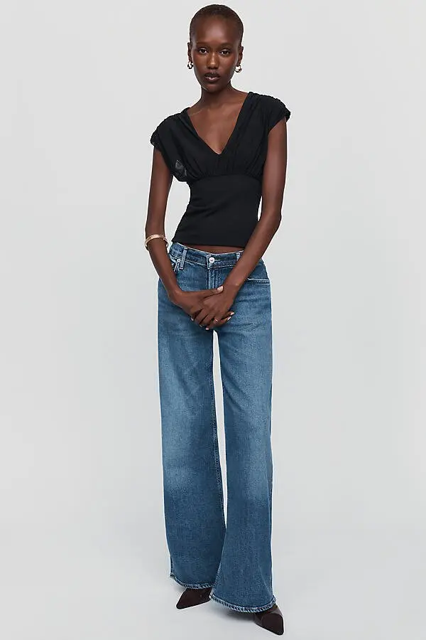 Anthropologie Plunge-neck Banded Top