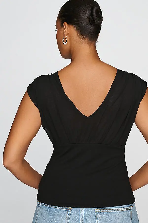 Anthropologie Plunge-neck Banded Top