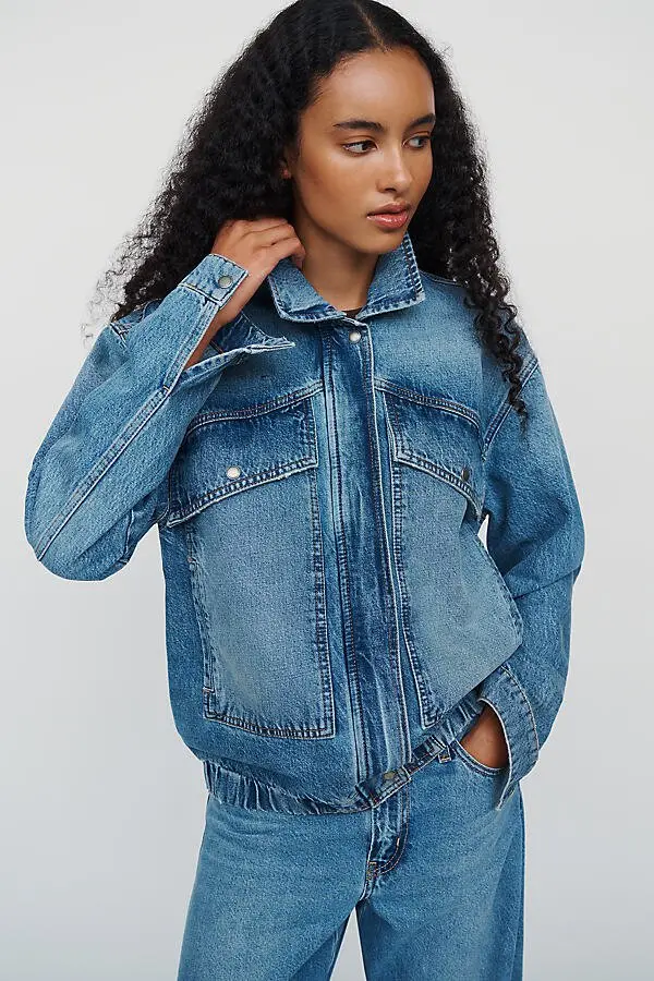 PILCRO Denim Zip-front Jacket