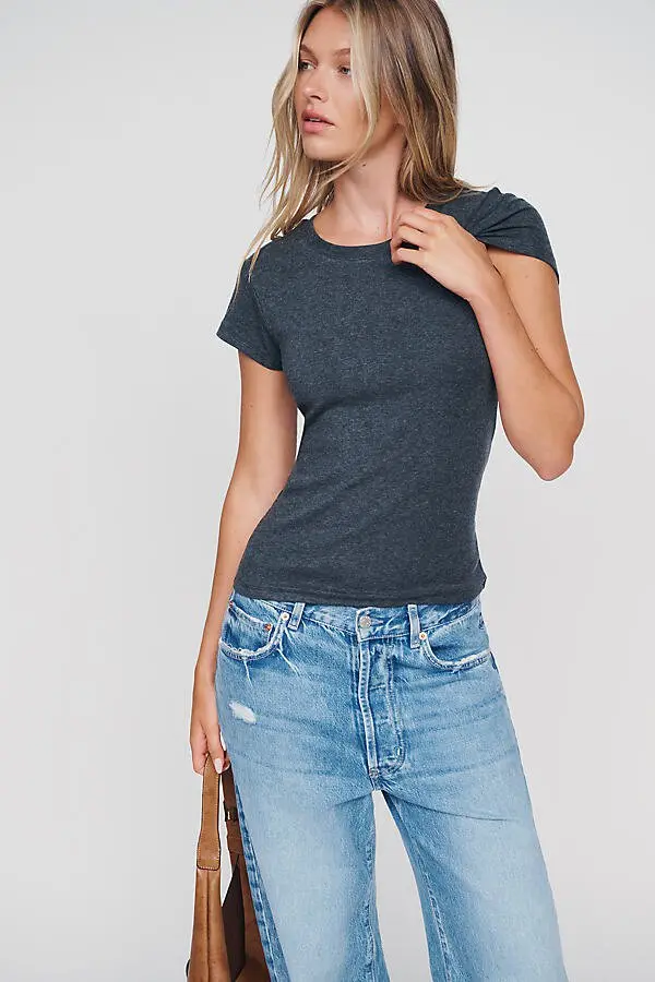 Anthropologie Evan Wool Blend Ba Tee - Dark Grey