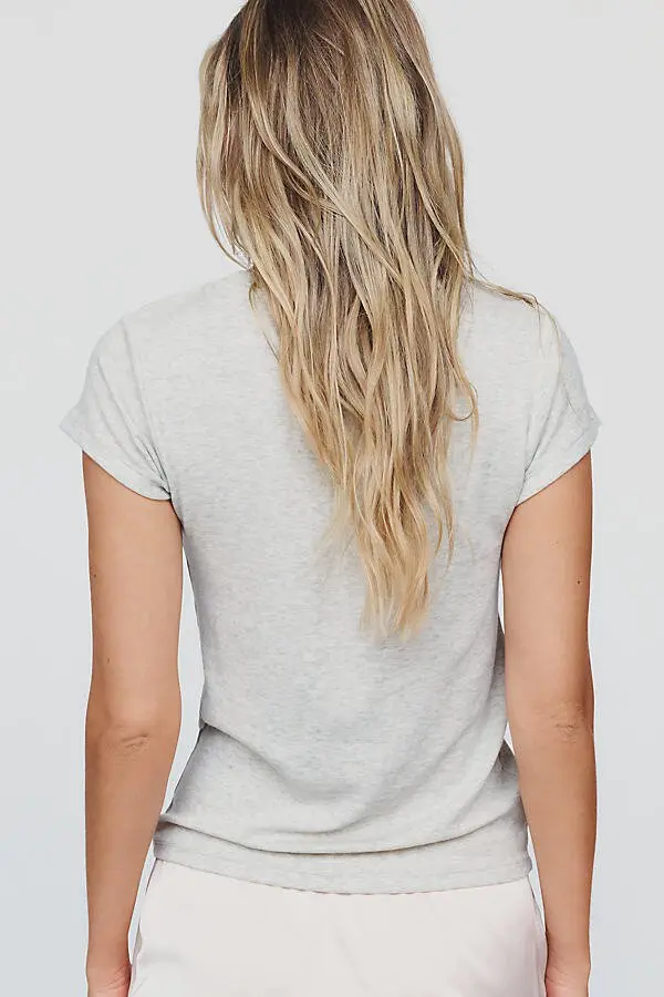 Anthropologie Evan Wool Blend Ba Tee - Heather Grey