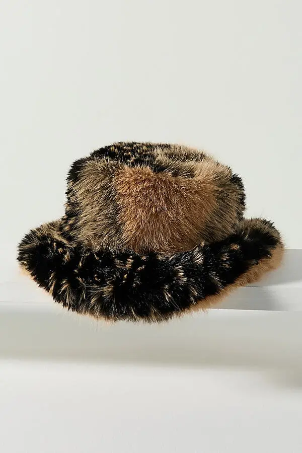 LUCKY ZONE Faux Fur Bucket Hat