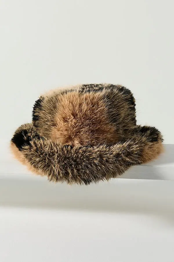 LUCKY ZONE Faux Fur Bucket Hat