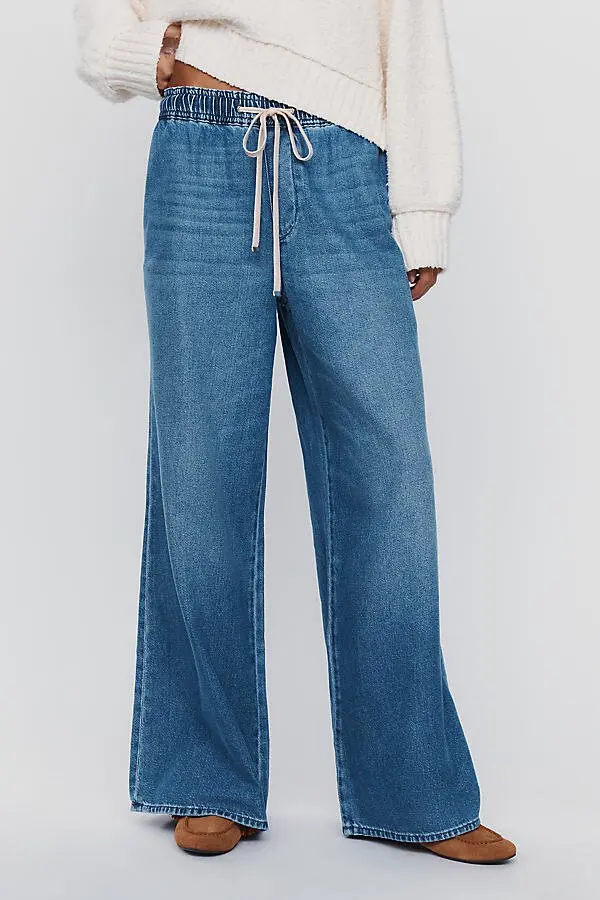 7 For All Mankind Petite Wide-leg Pull-on Jeans