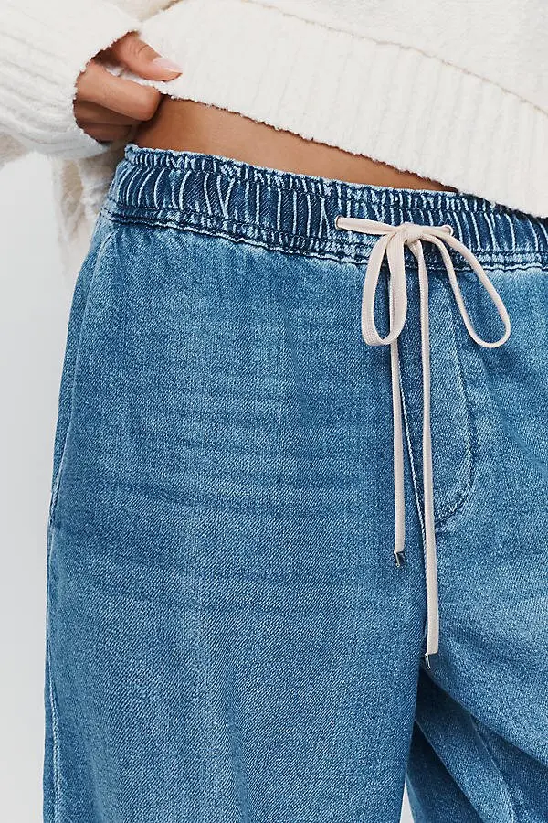 7 For All Mankind Petite Wide-leg Pull-on Jeans