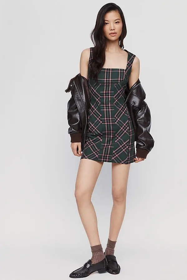 Maeve Square-neck Mi Dress - Green Pattern