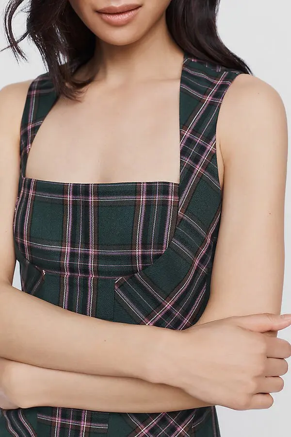 Maeve Square-neck Mi Dress - Green Pattern