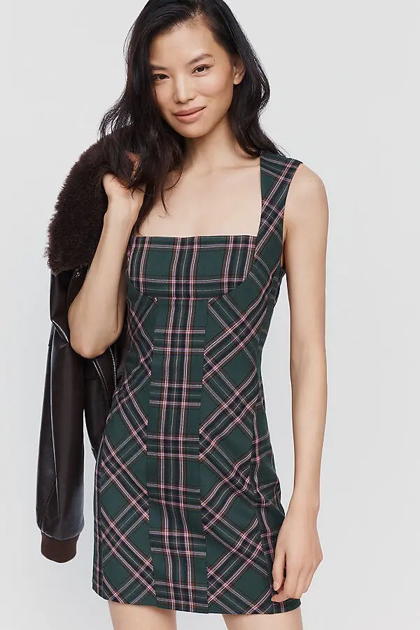 Maeve Square-neck Mi Dress - Green Pattern