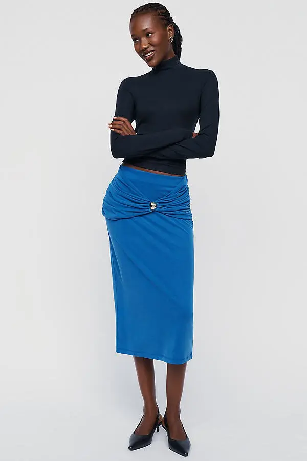 Anthropologie Draped Midi Skirt