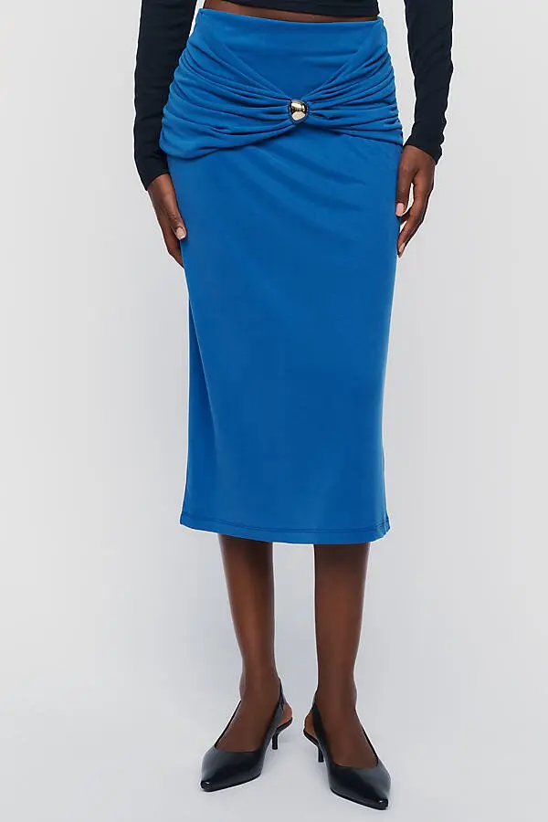 Anthropologie Draped Midi Skirt