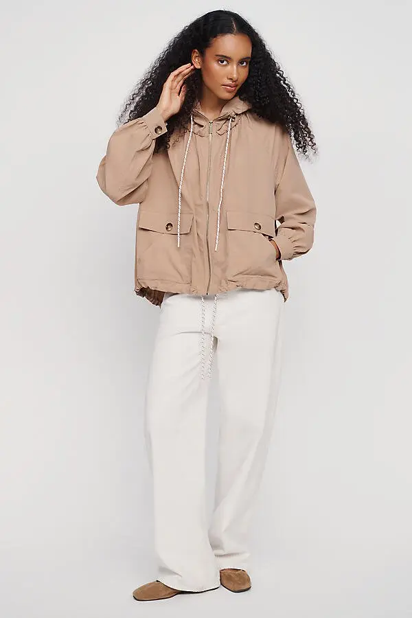 Anthropologie Drawstrg Utility Jacket - Beige