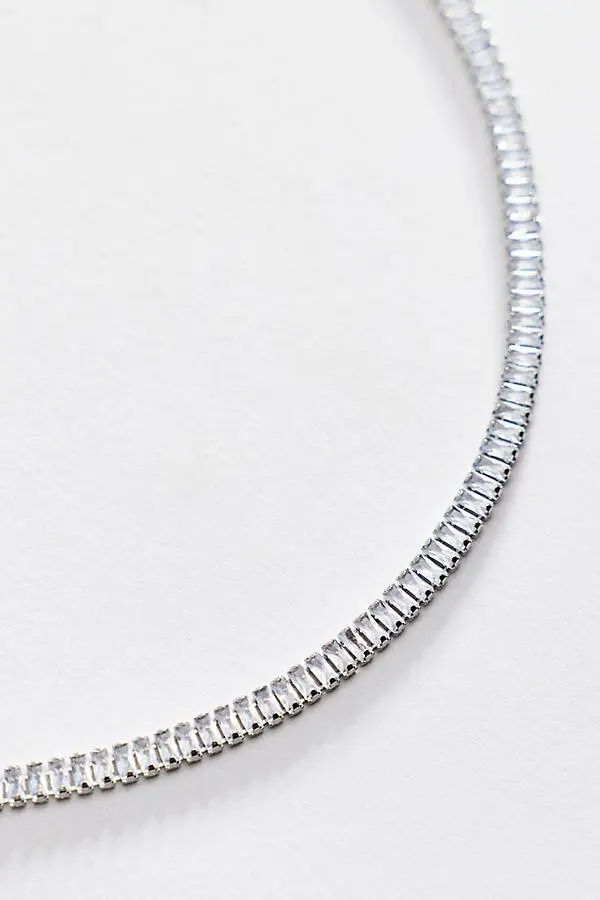 Anthropologie Water-resistant Tennis Necklace - Silver