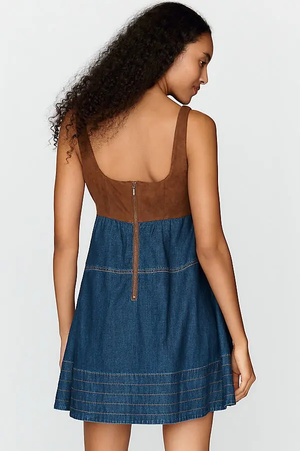 Maeve Contrast Denim Mi Dress