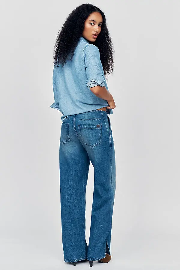 Maeve Twisted Seam Mid-rise Straight-leg Jeans