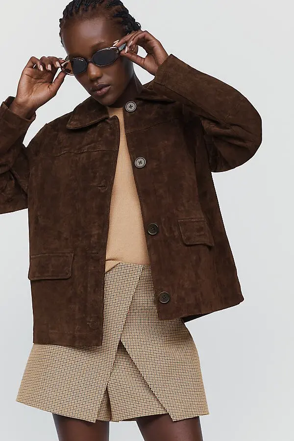 NVLT Savannah Suede Jacket - Espresso